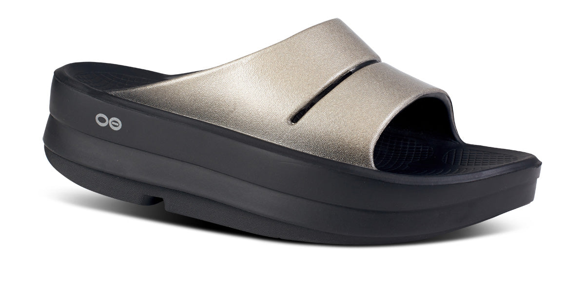 OOFOS Women's OOmega OOahh Luxe Recovery Slide Sandal - Latte – oofos.co.uk